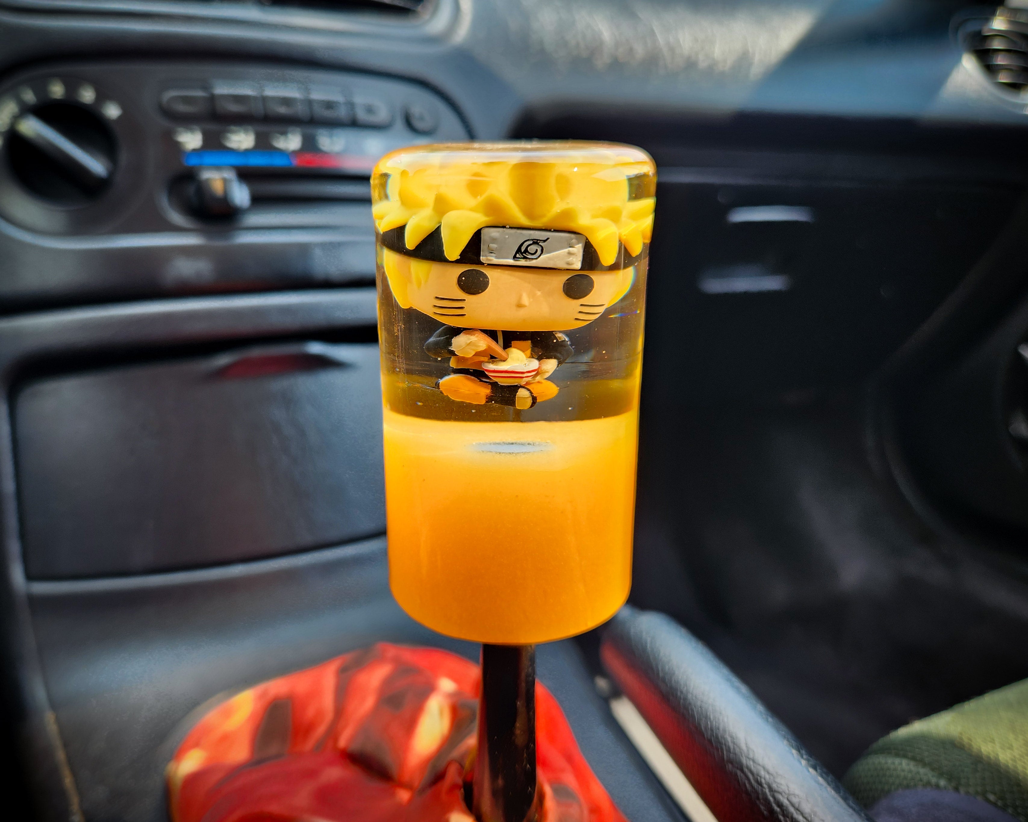3" Naruto Shift Knob with Orange Glow-in-the-Dark Base | JMcK Artwork