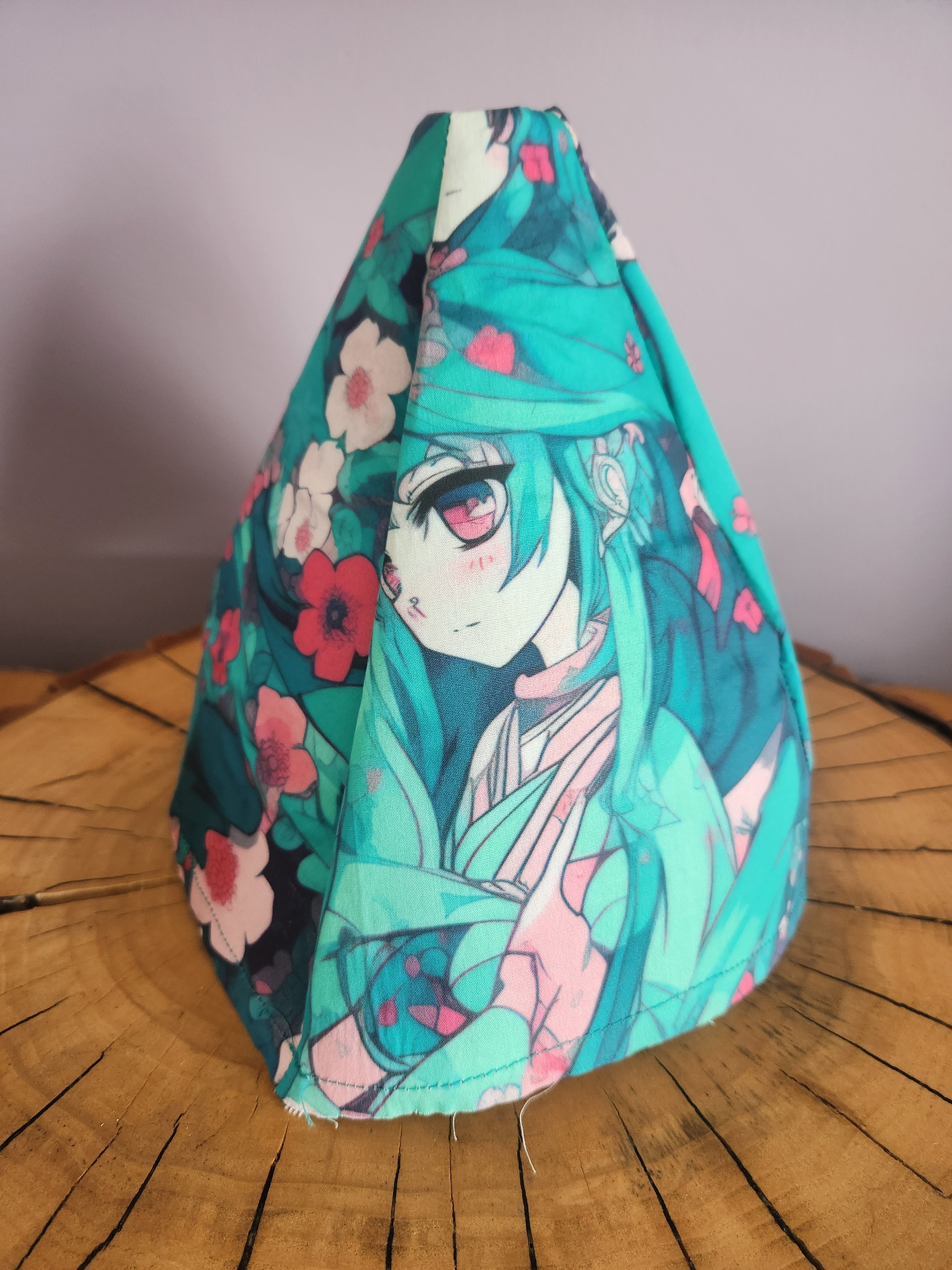 Turquoise Anime & Cherry Blossom Shift Boot | JMcK Artwork