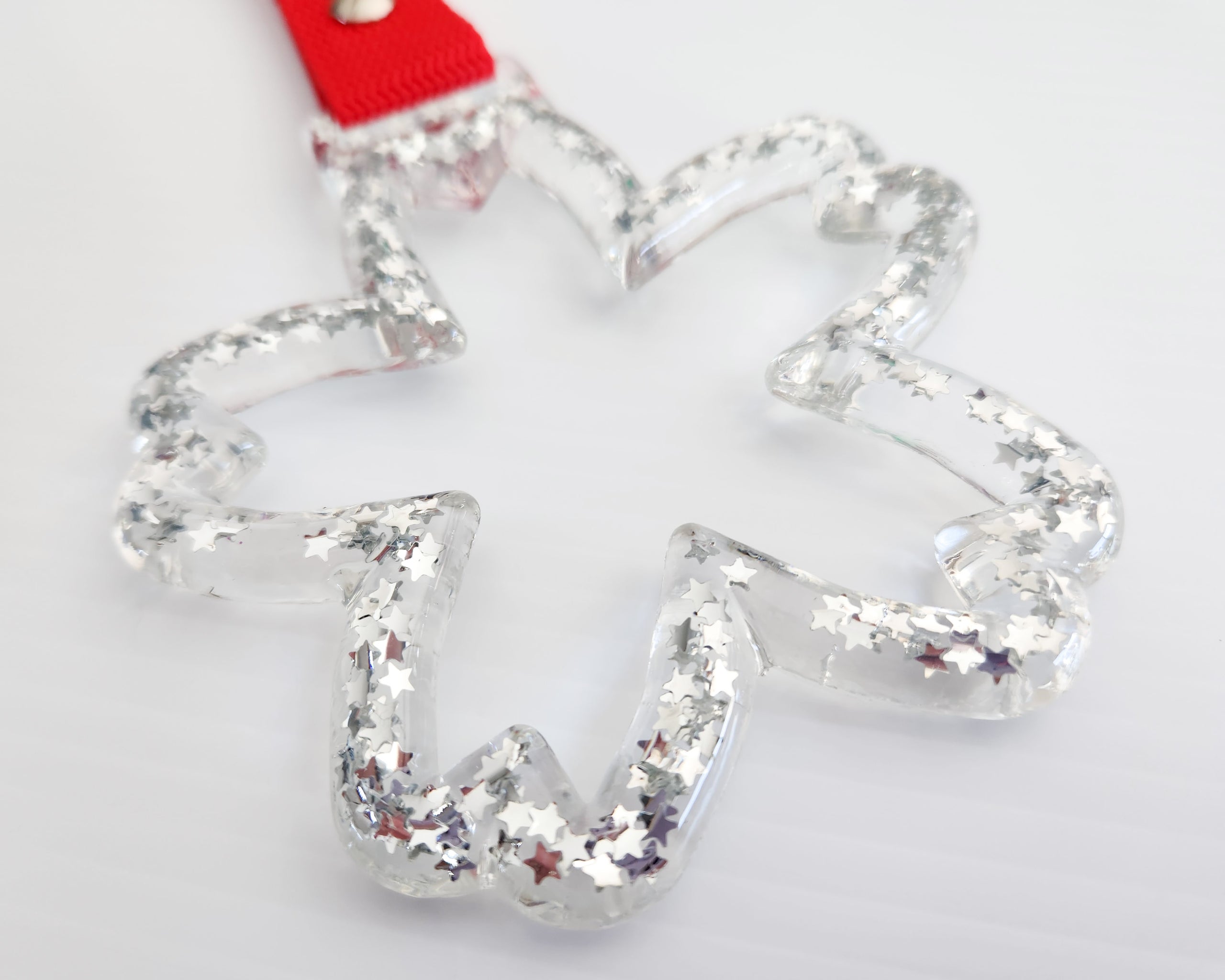 Clear Cherry Blossom Tsurikawa with Silver Stars | JMcK Artwork